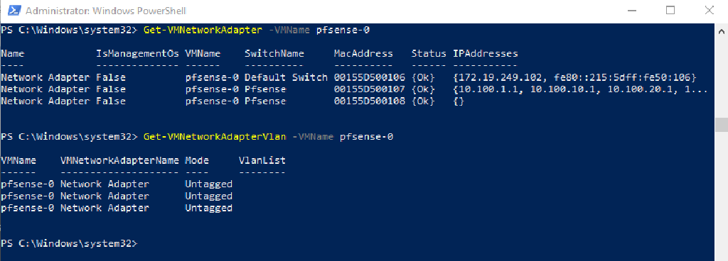Hyper-V VLAN Trunking for Pfsense